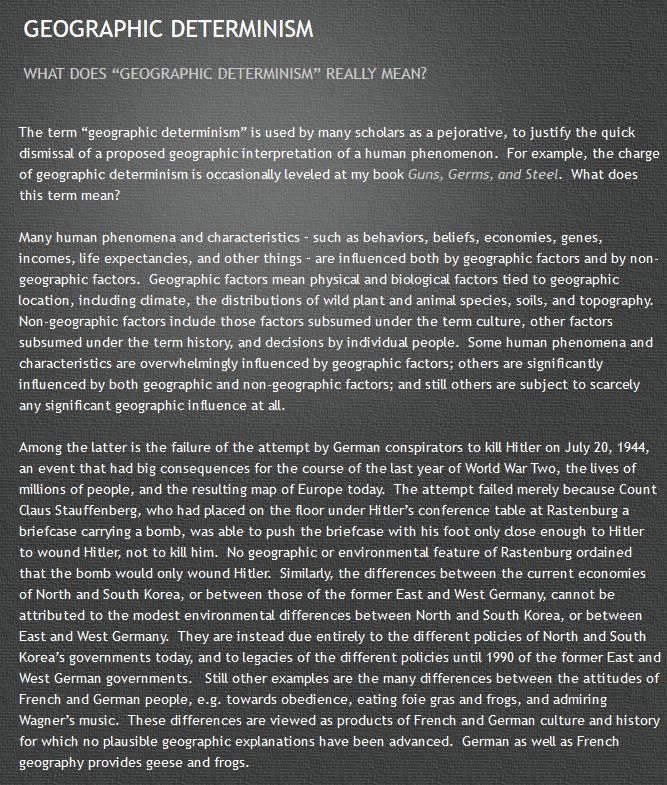 Geographic Determinism - Analysis - LearnSocialStudies
